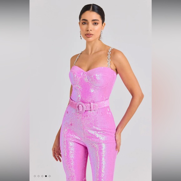 NADINE MERABI | Pants & Jumpsuits | Nadine Merabi Tiffany Pink Jumpsuit ...